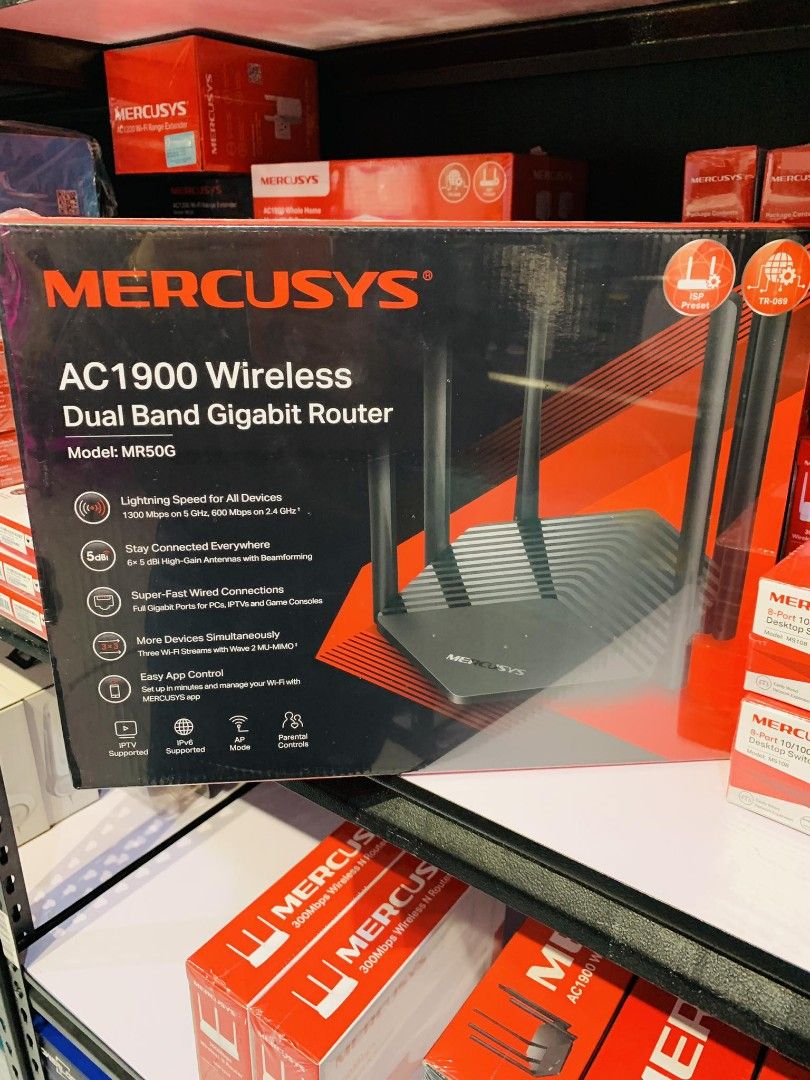 Mercusys MR50G AC1900 Wireless WiFi Dual Band Gigabit Router, Computers ...