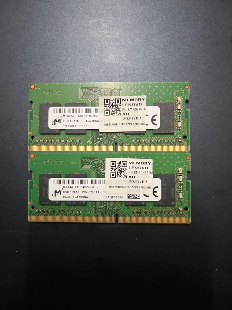 Micron 2x8GB 3200MHz DDR4 SODIMM Laptop Ram, Computers & Tech, Parts ...