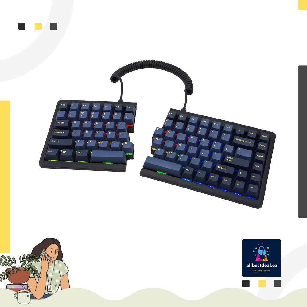 Mistel MD770 RGB Wired + Wireless Bluetooth TKL Split Mechanical ...