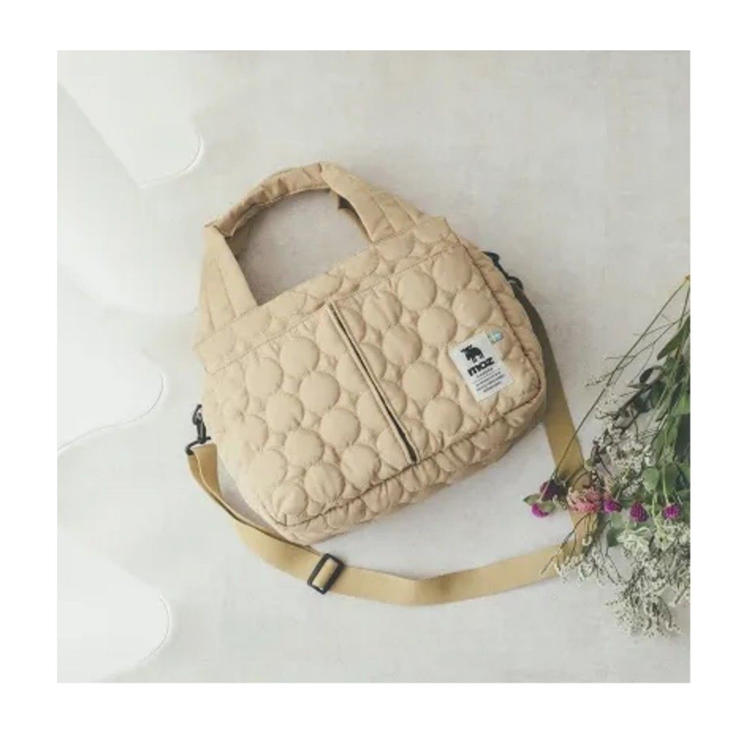 MOZ MULTI-STORAGE QUILTED 2 WAY BAG BEIGE VER., Women's Fashion, Bags ...