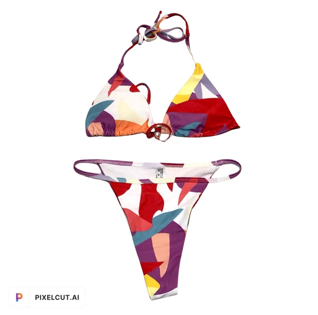 multicolored triangle bikini, Women's Fashion, Swimwear, Bikinis ...