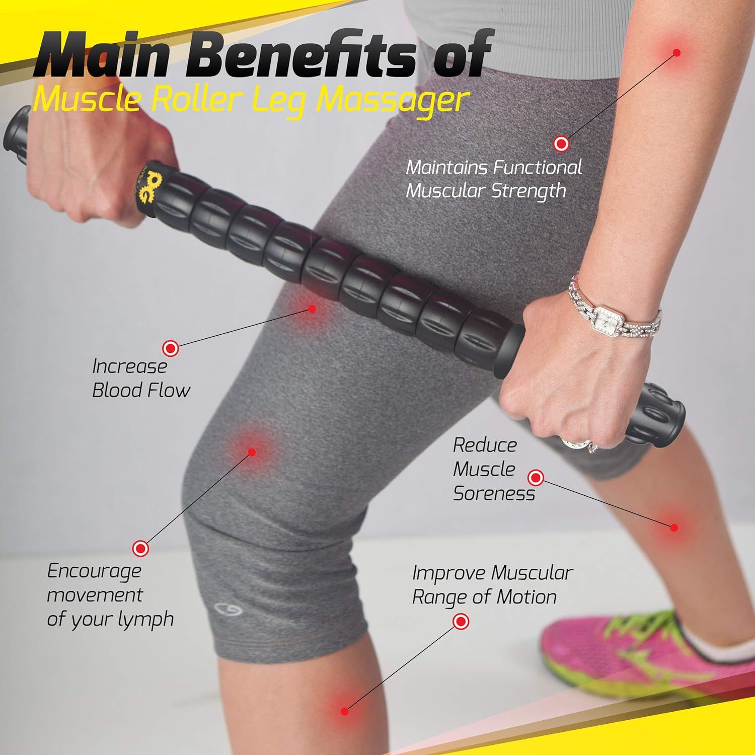 Muscle Roller Stick Pro, The Best Self Massage Tool, Relieve Sore ...