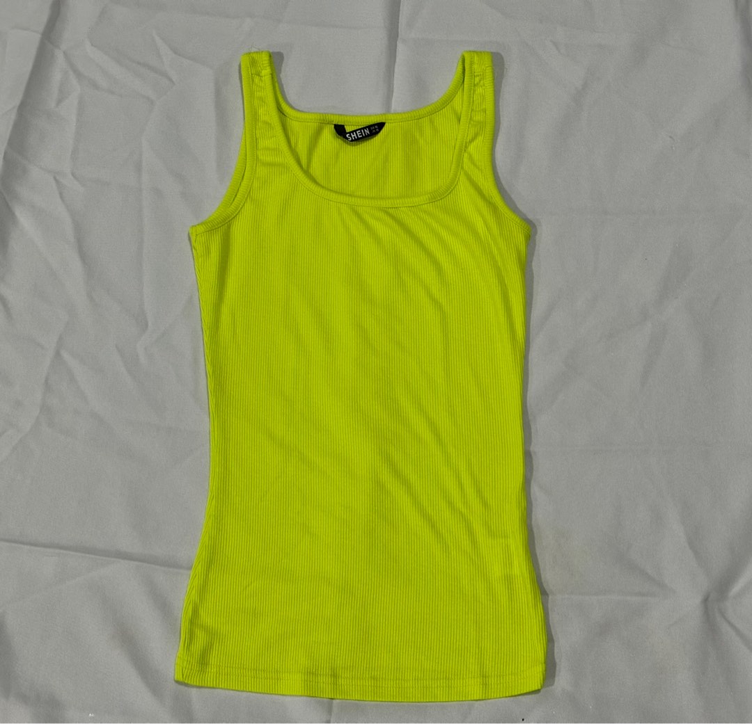 Neon Green Sando, Women's Fashion, Tops, Sleeveless on Carousell