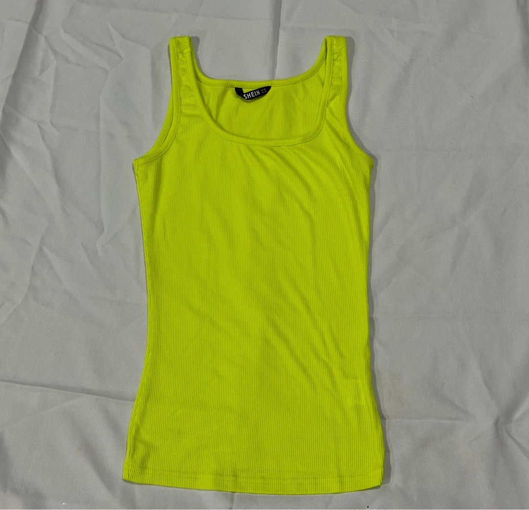 Neon Green Sando, Women's Fashion, Tops, Sleeveless on Carousell
