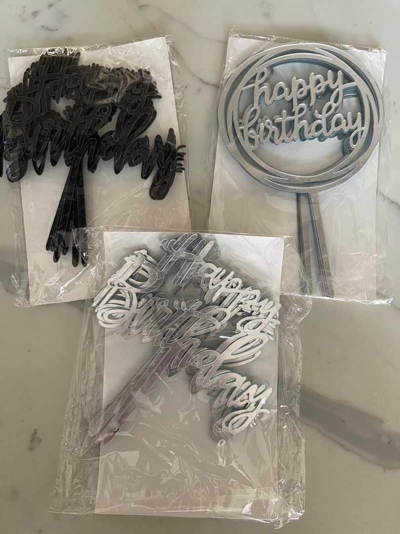 New cake topper 3 designs x 8 pieces, Everything Else on Carousell