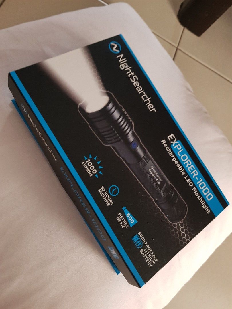 NightSearcher Explorer-1000 Rechargeable LED Flashlight, TV & Home Appliances, Other Home ...
