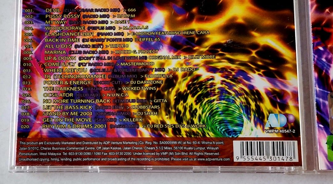 No.1 Club Hits 2001 ( ADP VENTURE MALAYSIA ) CD, Hobbies & Toys, Music ...