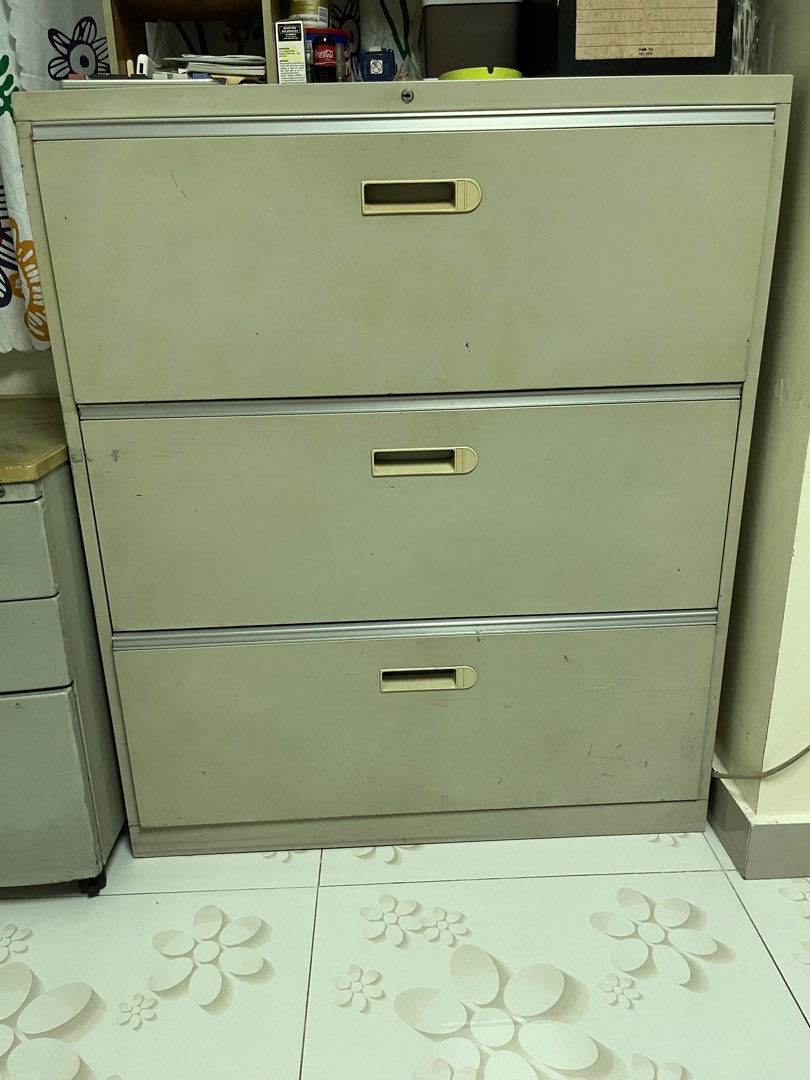 Office Type Big Steel Sliding Drawer/Cabinet, Furniture & Home Living ...