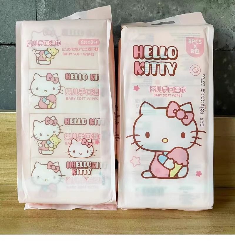 Official Sanrio Portable Mini Baby Non Alcohol Wet Wipes Wet Tissue ...