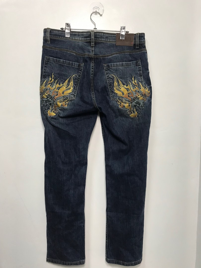 Oniarai Japanese Embroidered Jeans, Men's Fashion, Bottoms, Jeans on ...
