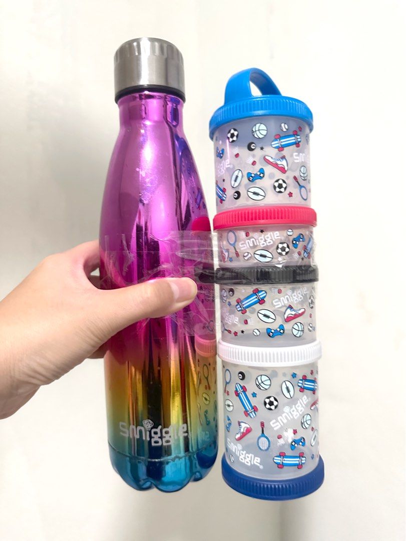 Original Smiggle Stainless Bottle and Snack Stack Container, Furniture ...