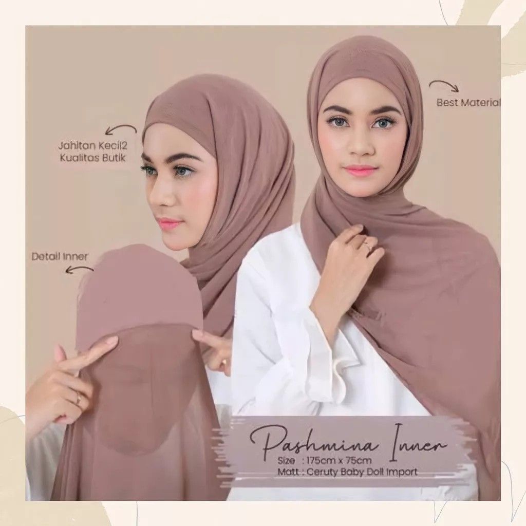 Pashmina Instant Shawl 2 in 1 with inner, Women's Fashion, Muslimah ...