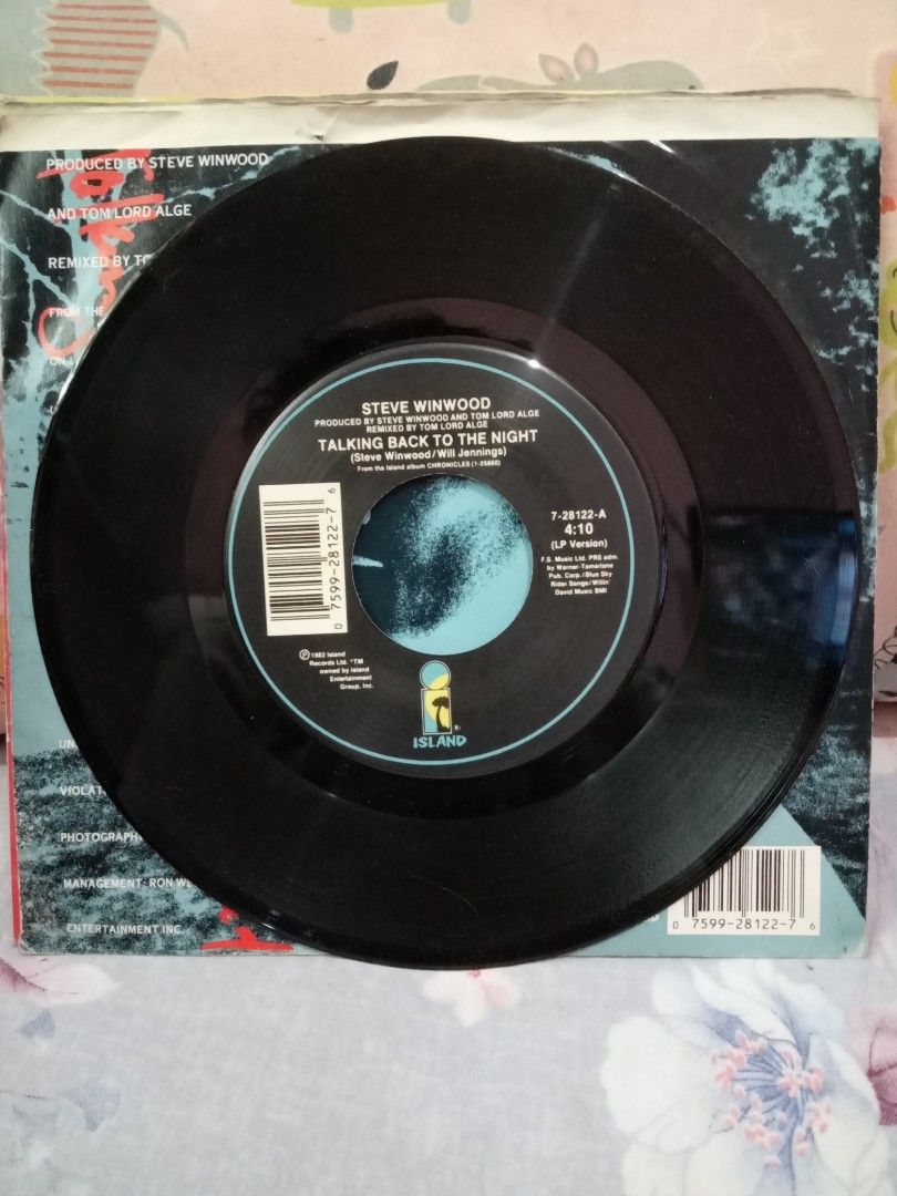 Piringan hitam vynil single 45 rpm STEVE WINWOOD TALKING BACK TO THE ...