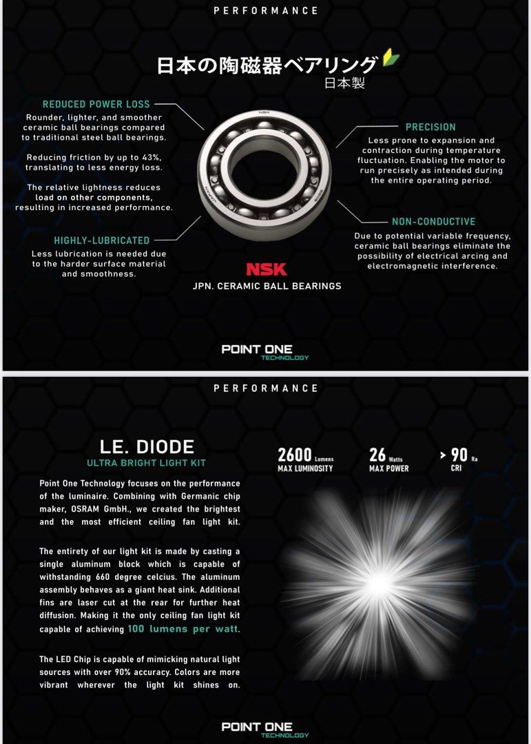 Po-Cyclone RS VSPEC III EC motor ceiling fan, Furniture & Home Living ...