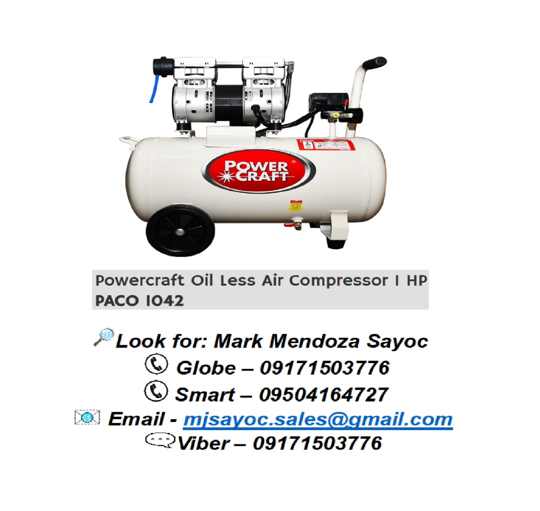 Powercraft Oil Less Air Compressor 1 HP PACO 1042, Commercial ...