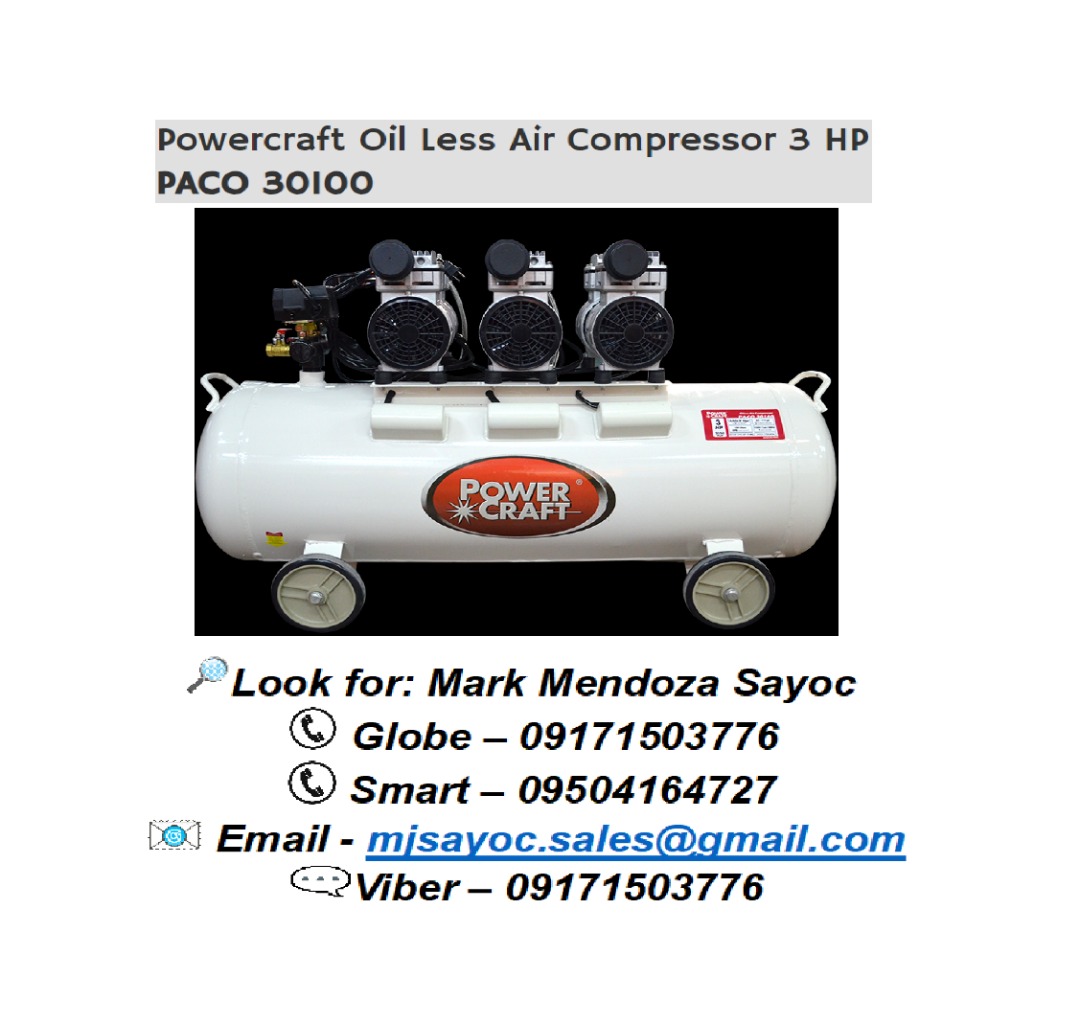 Powercraft Oil Less Air Compressor 3 HP PACO 30100, Commercial ...