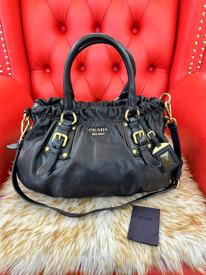 Prada Milano Gaufre Calfskin Leather Handbag, Luxury, Bags & Wallets on Carousell