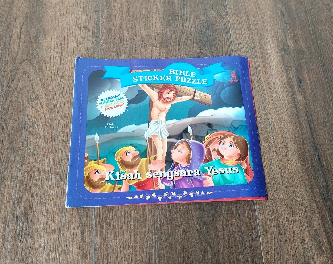 PRELOVED Bible sticker puzzle book. buku alkitab stiker KISAH SENGSARA ...