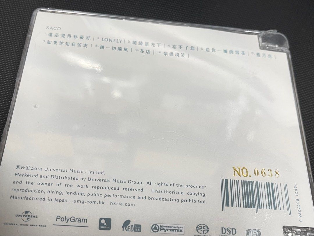 Priscilla 陳慧嫻 By Heart SACD (首批限量版) 編號 0638 絕版全新未開封 *代友出售 日本壓製 品質保証 首批 ...