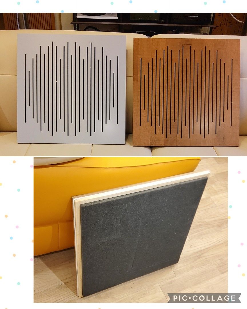 PROMO @ $89/pc! DUAL SIDE FRONT WOOD, BACK FOAM! High end Sound Absorption-Diffuse Acoustic ...