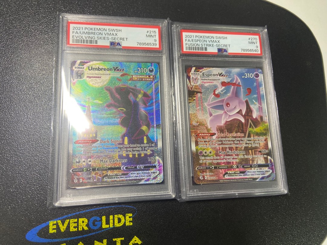 PSA 9 Umbreon VMAX 215/203 Evolving Skies & PSA 9 Espeon VMAX 270/264 ...
