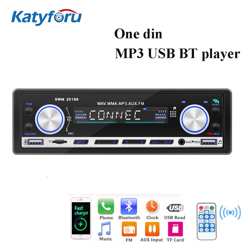Radio 1 Din Som Automotivo Bluetooth FM USB Mp3 Player Central ...