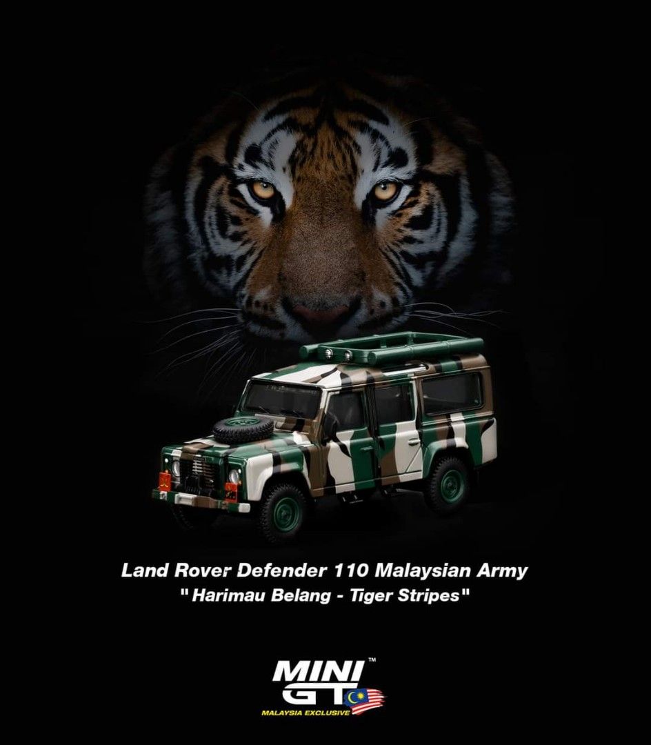Ready stocks 1/64 Mini GT Land Rover Defender Malaysia Tigrr Harimau ...