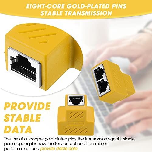 RJ45 Ethernet Splitter Connectors 1 to 2 Splitter Connectors Adapter ...