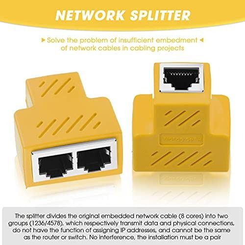 RJ45 Ethernet Splitter Connectors 1 to 2 Splitter Connectors Adapter ...