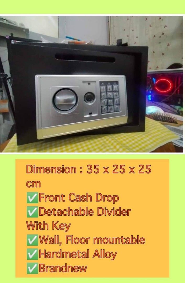 Safety Vault 25cm cash vault, Furniture & Home Living, Security & Locks ...