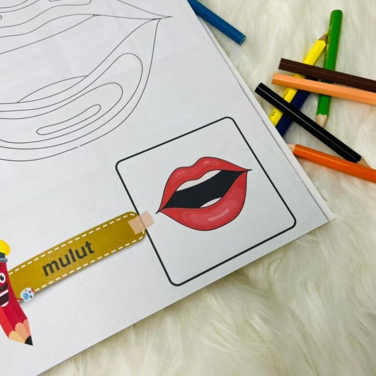 SET BUKU LATIHAN MENGGUNTING, BUKU MEWARNA ANGGOTA BADAN, FREE GUNTING ...