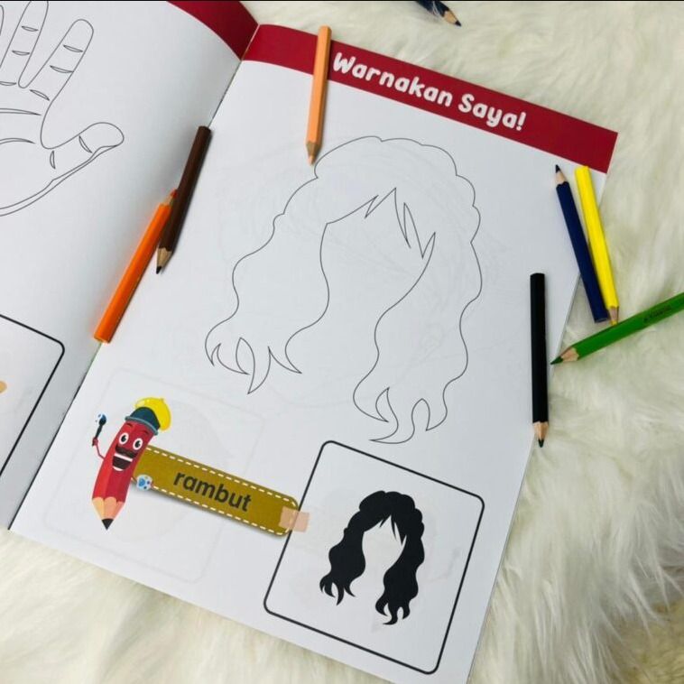 SET BUKU LATIHAN MENGGUNTING, BUKU MEWARNA ANGGOTA BADAN, FREE GUNTING ...