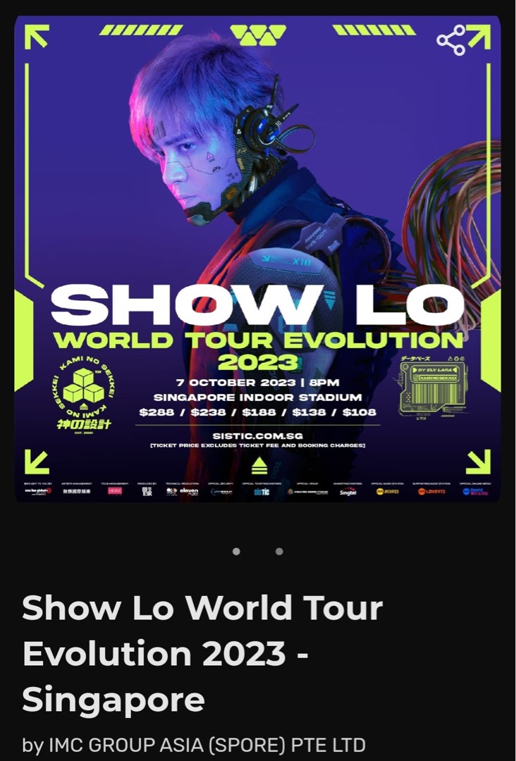 SHOW LO World Tour Evolution 2023, Tickets & Vouchers, Event Tickets on ...