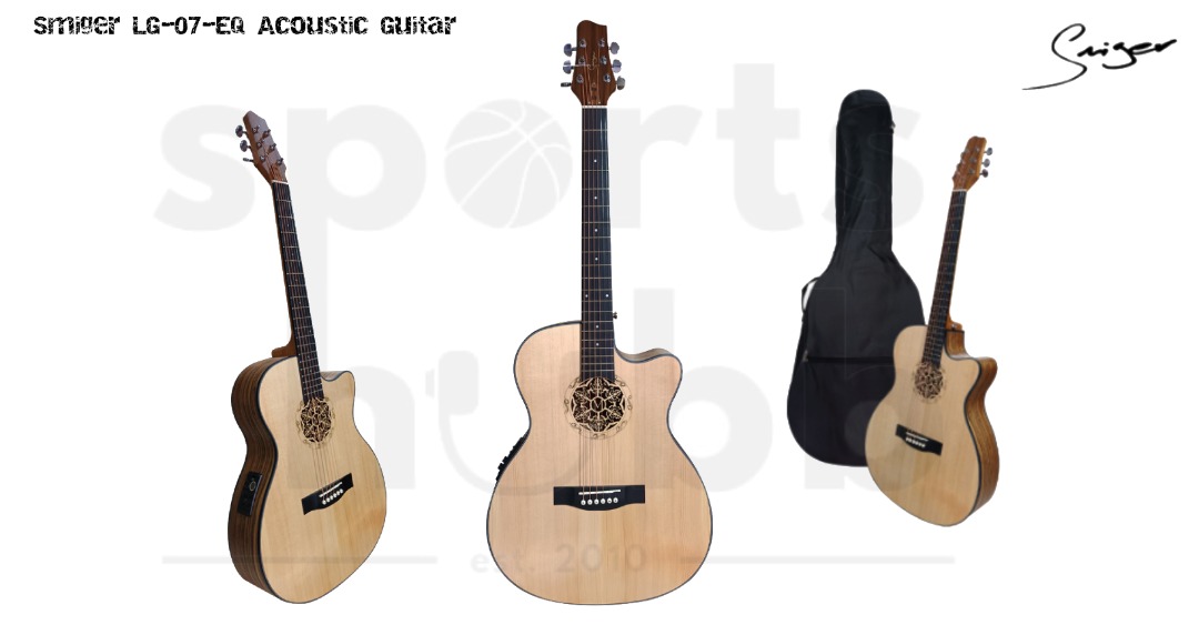 Smiger LG-07-EQ Acoustic Guitar, Hobbies & Toys, Music & Media, Musical ...