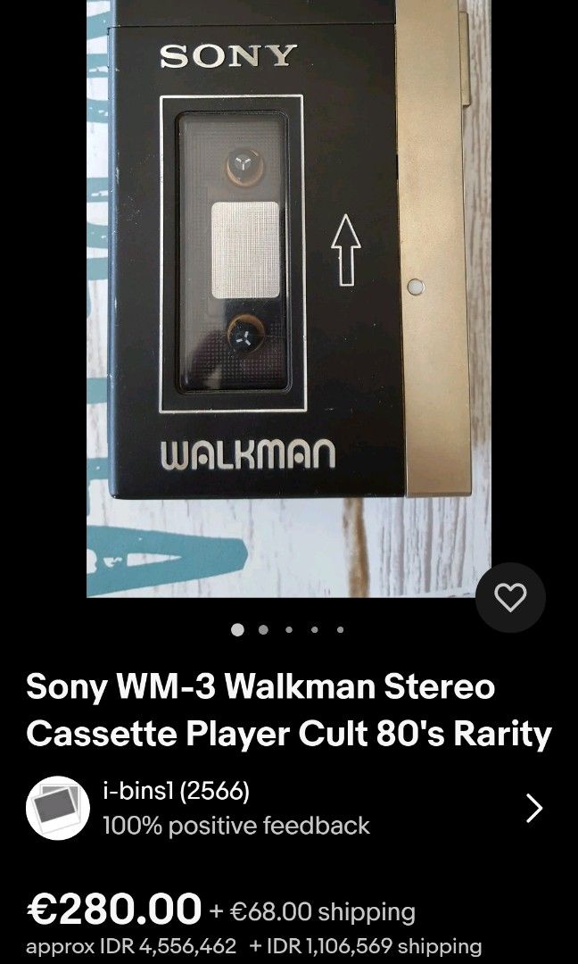 Sony Walkman Stereo cassette Player WM3 From 1981, Elektronik, Audio di ...