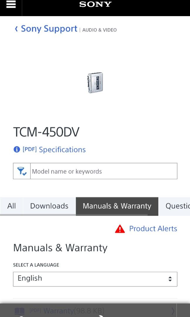 Sony Walkman TCM-450DV cassette-corder, Audio, Portable Music Players on Carousell