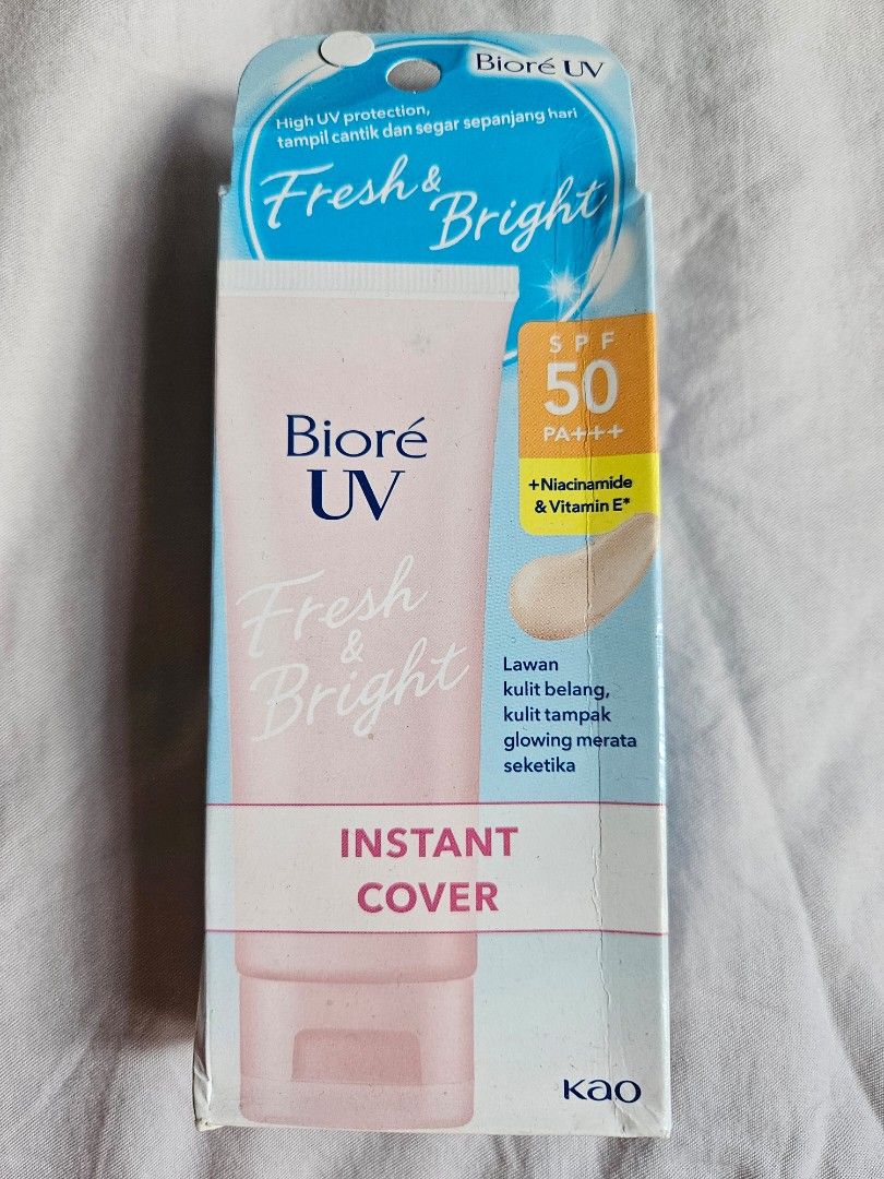 SPF 50/PA+++ Biore Sunscreen (Fresh & Bright Instant Cover) Sun Block ...