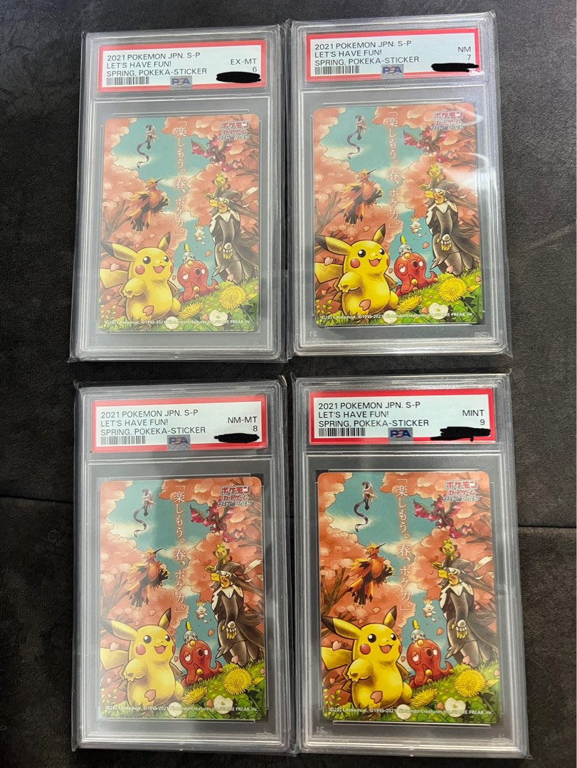 Spring Pokeka Sticker Pikachu Psa 789 (total 4 slab) PTCG, Hobbies ...