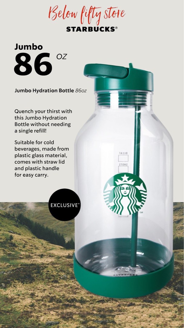 READY STOCK!! STARBUCK Jumbo Hydration Bottle 86oz, Furniture & Home ...