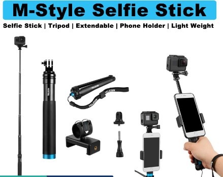 TELESIN Monopod Action Camera Gopro Aluminum Extendable M Style ...