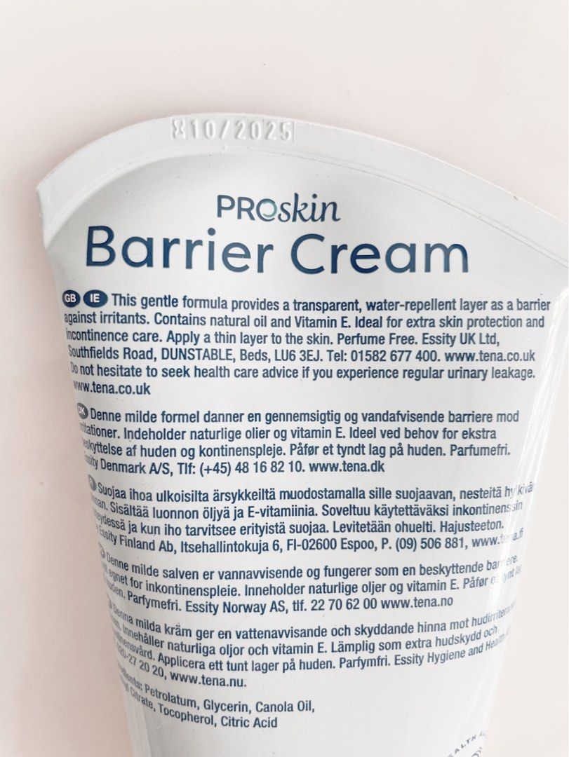 TENA Proskin Barrier Cream 150ml, Health & Nutrition, Medical Supplies & Tools on Carousell