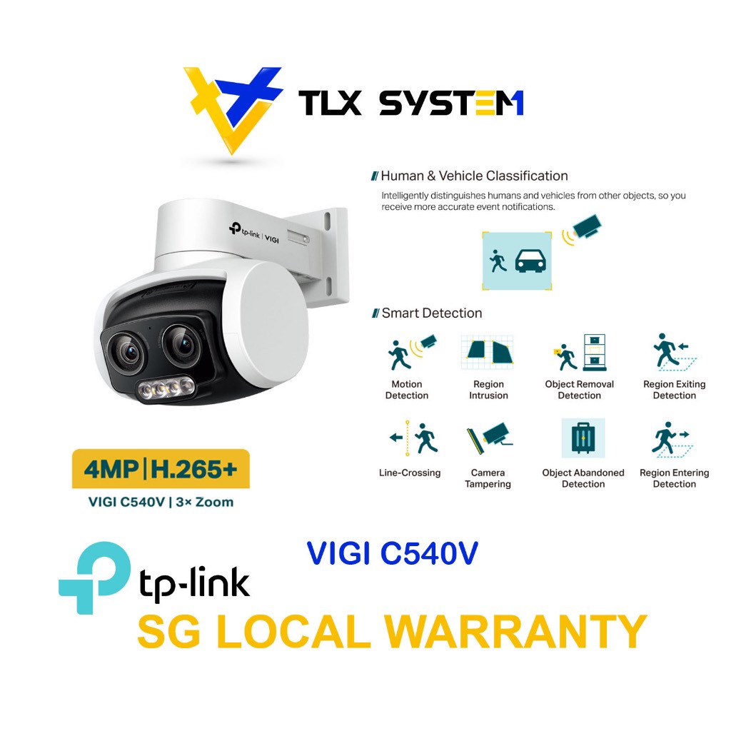 TP-Link VIGI C540V 4MP Outdoor Full-Color Dual-Lens Varifocal Pan Tilt ...