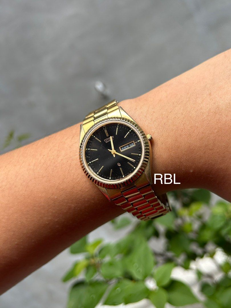 ULTRA RARE Citizen Day Date Homage Gold Black Dial President Bracelet ...