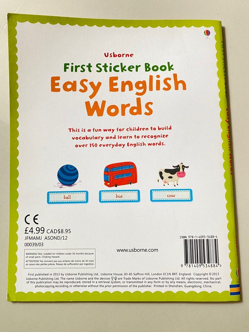 USBORNE - Sticker Book / Activity book, Hobbies & Toys, Books ...