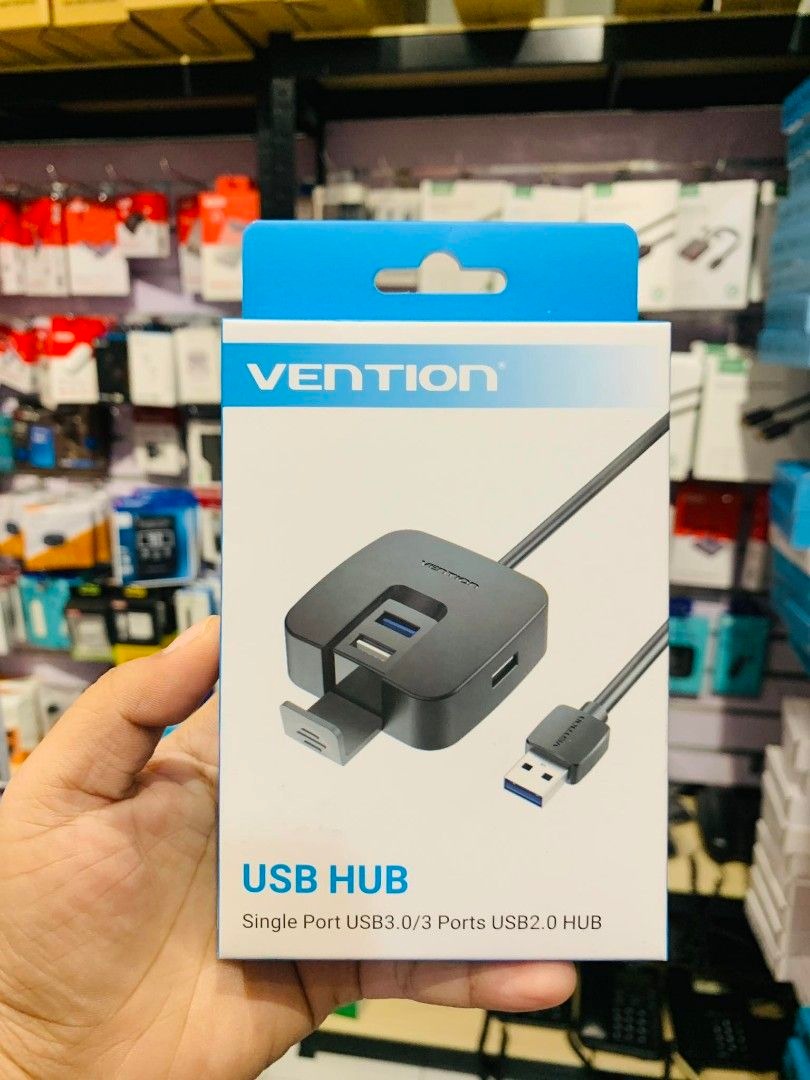 Vention 4-Ports USB Hub USB 2.0 USB 3.0 0.15M Black CHABB, Mobile ...