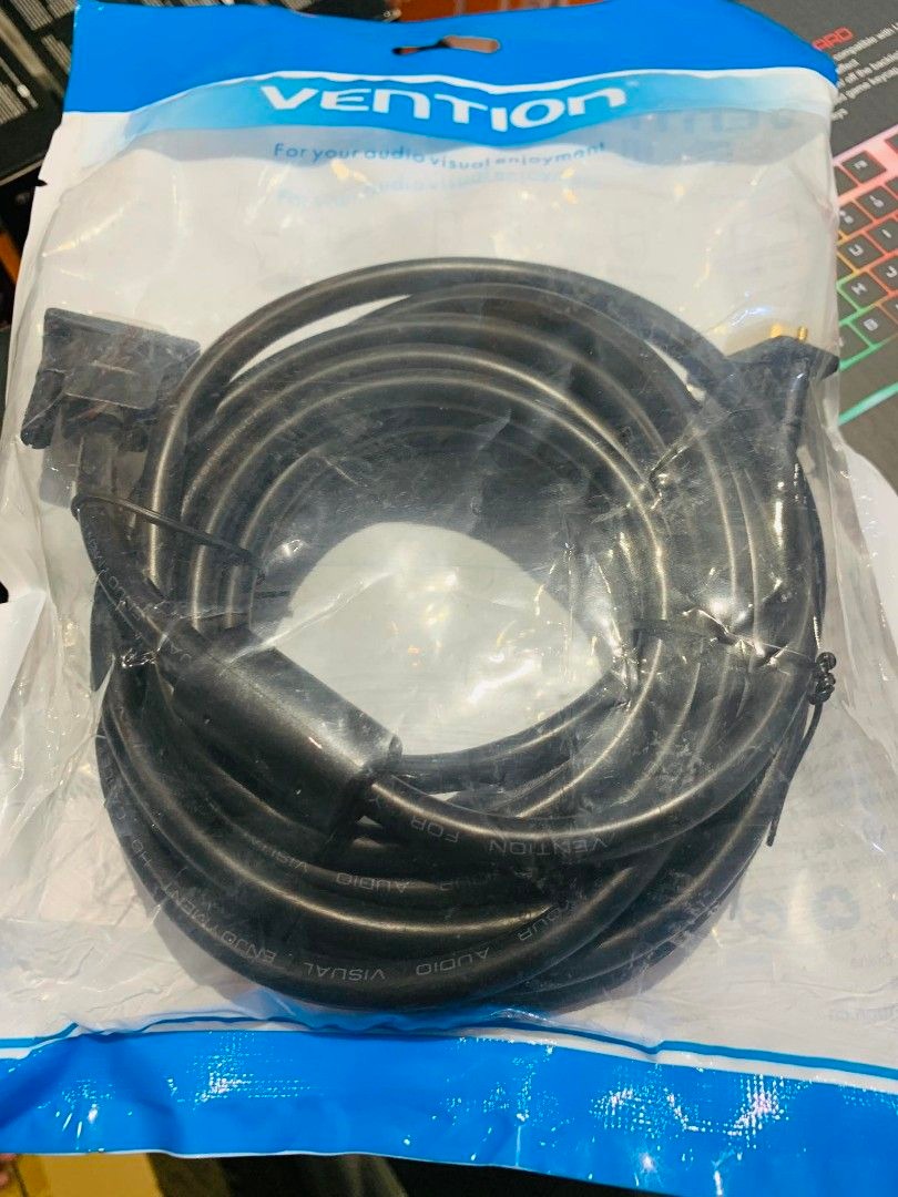 Vention 5M VGA Male to Male Cable (3+6) With Ferrite Cores Black DAEBJ ...