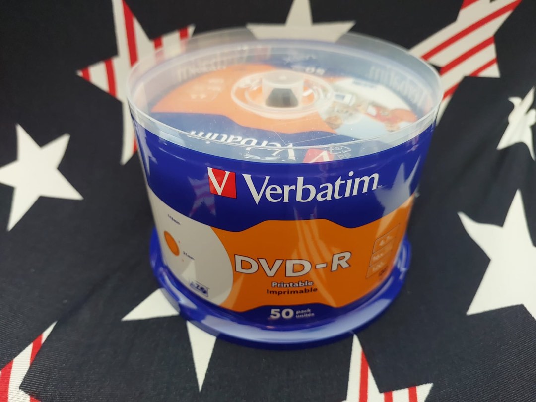 Verbatim writable DVD-R(Printable), Hobbies & Toys, Music & Media, CDs ...