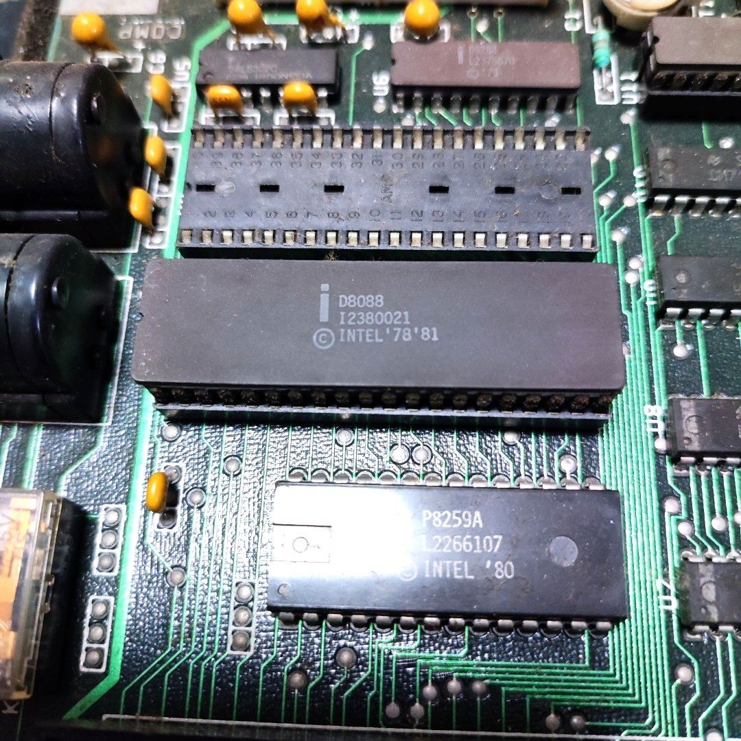 Vintage Intel 8088 CPU socketed on a motherboard, Computers & Tech ...