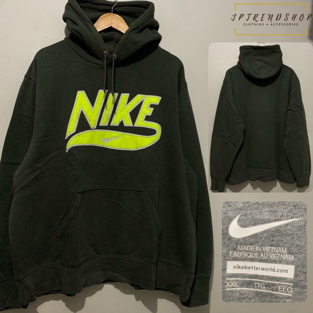 VINTAGE NIKE SPELL OUT FELT BLOCK LETTERS LOGO PULLOVER HOODIE, Men's ...