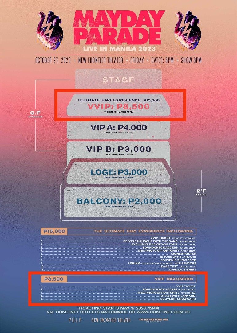 VVIP Mayday Parade in Manila, Tickets & Vouchers, Event Tickets on ...